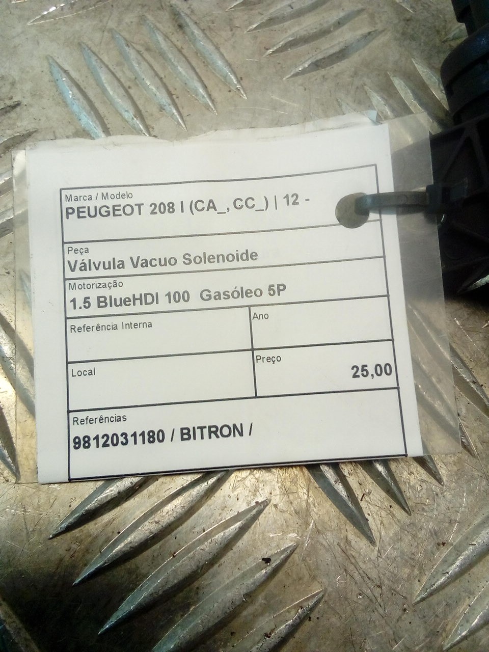 Boost Pressure Solenoid Valve for PEUGEOT 208 I - Original Used Auto ...