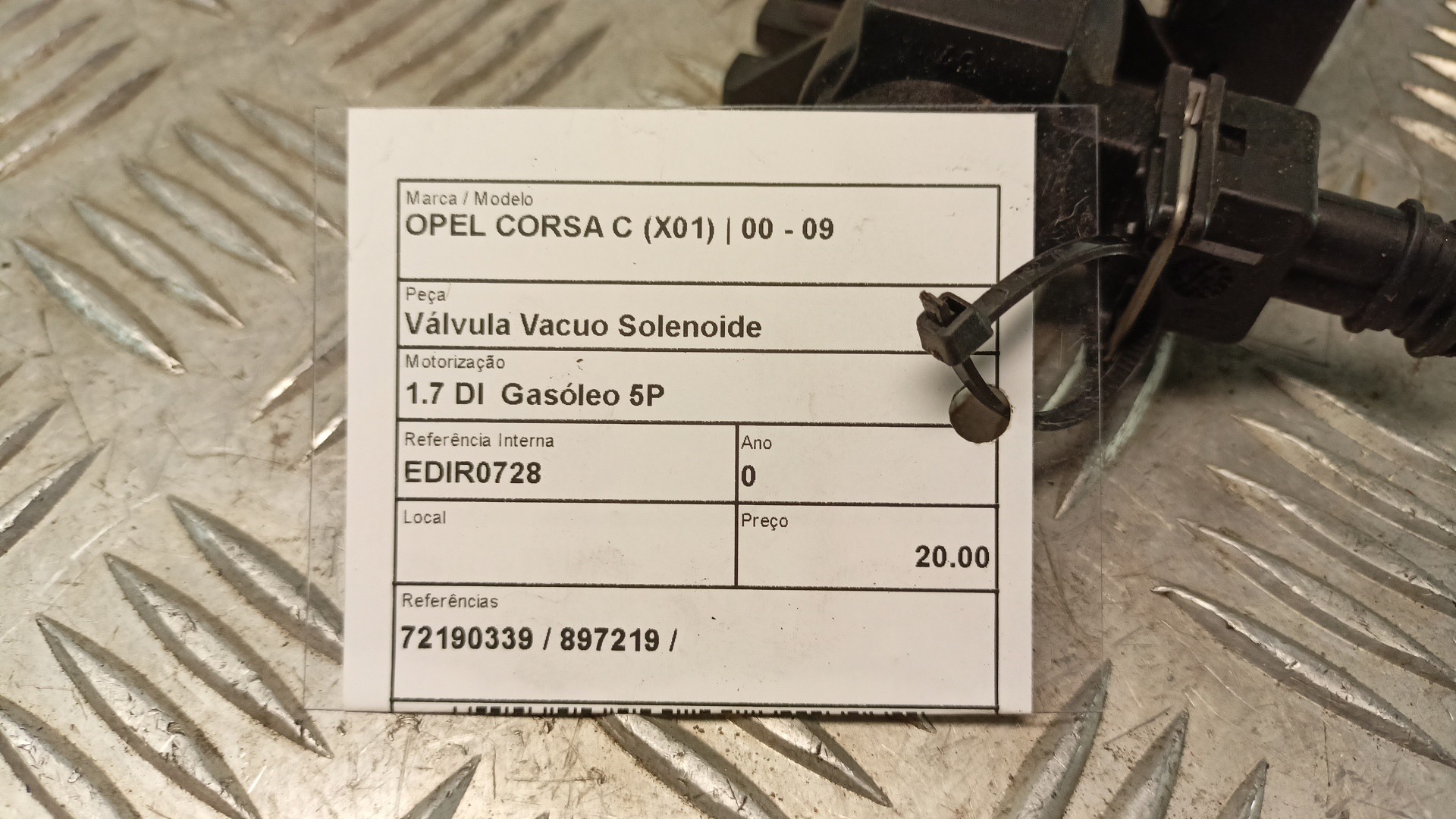 Boost Pressure Solenoid Valve for OPEL CORSA C - Original Used Auto ...