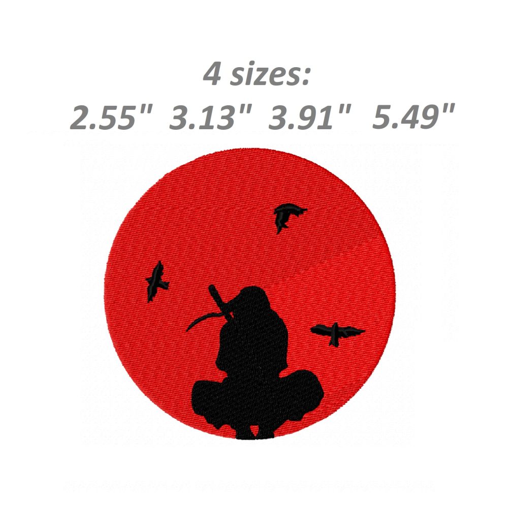 Itachi Embroidery Design, Naruto Samurai sunset file dst, 4 sizes ...
