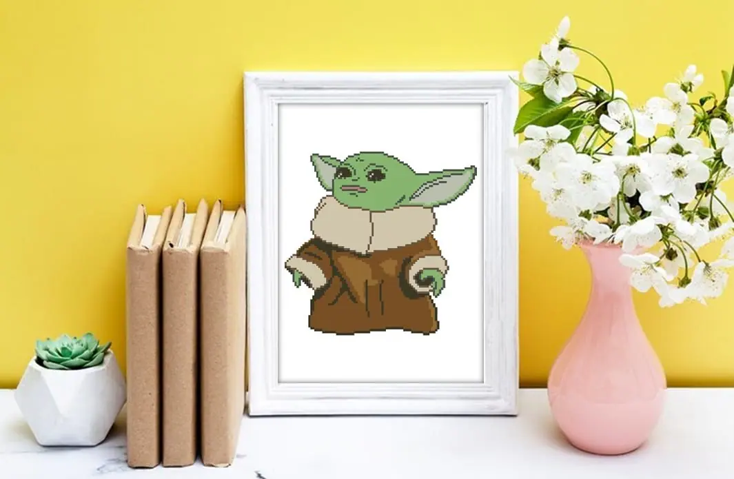 Cross Stitch Pattern Baby Yoda Grogu Mandalorian Star Wars