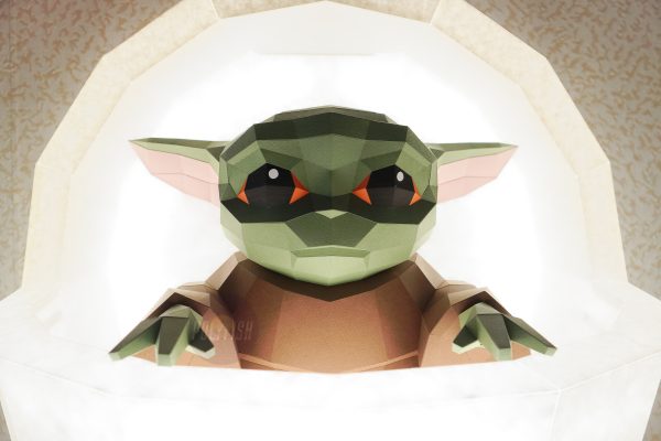 DIY Baby Yoda Grogu template Papercraft PDF - Crealandia