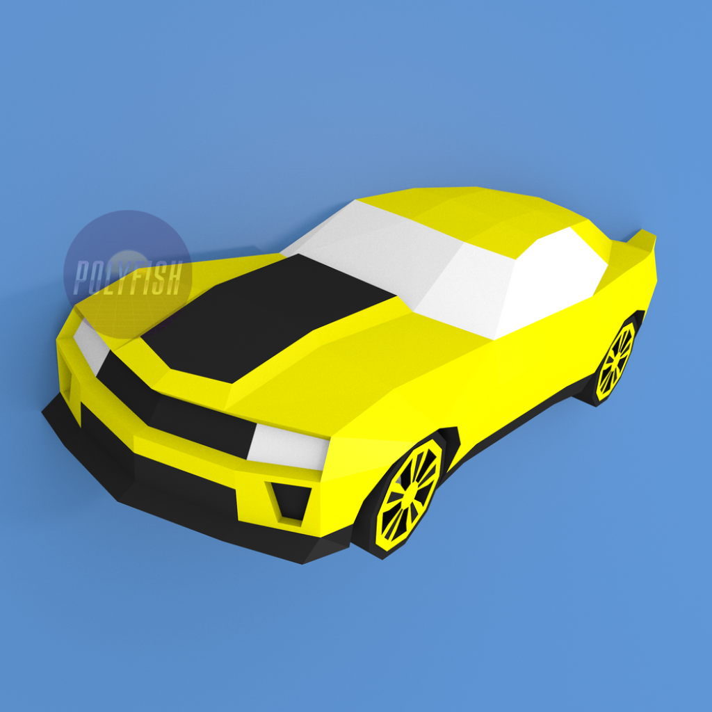 DIY Chevrolet Camaro template Papercraft PDF - Crealandia