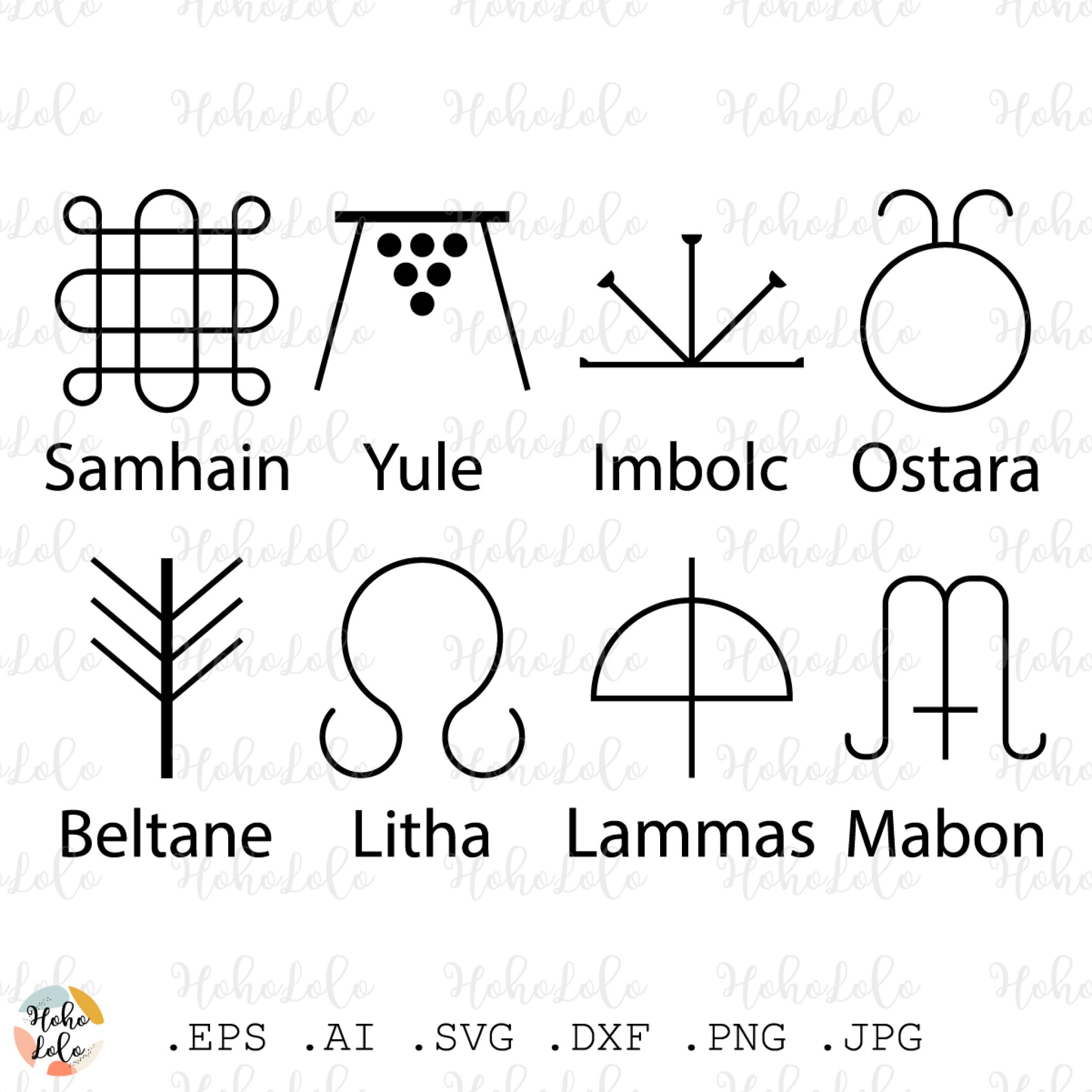Sabbat Wiccan Symbols Svg Clipart Png Tattoos Signs