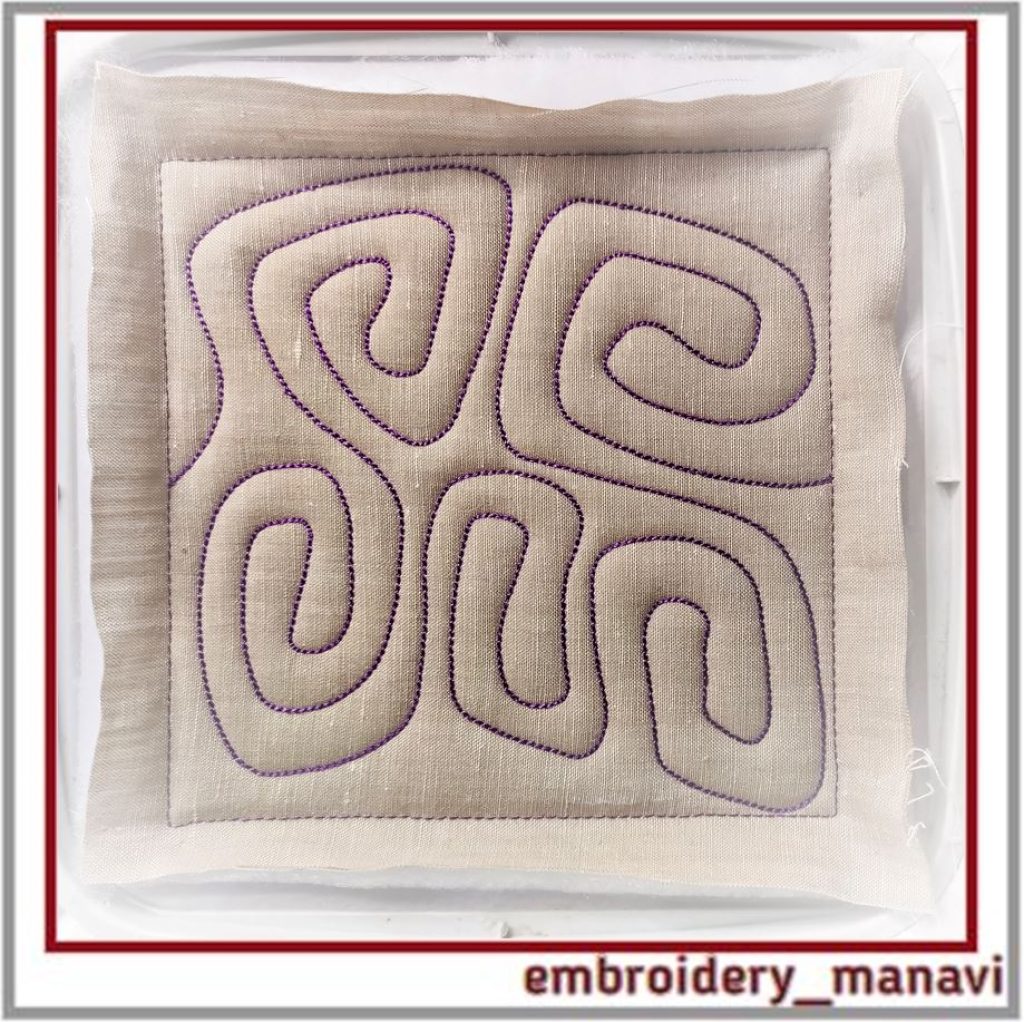 Quilt block and border. Machine embroidery design.