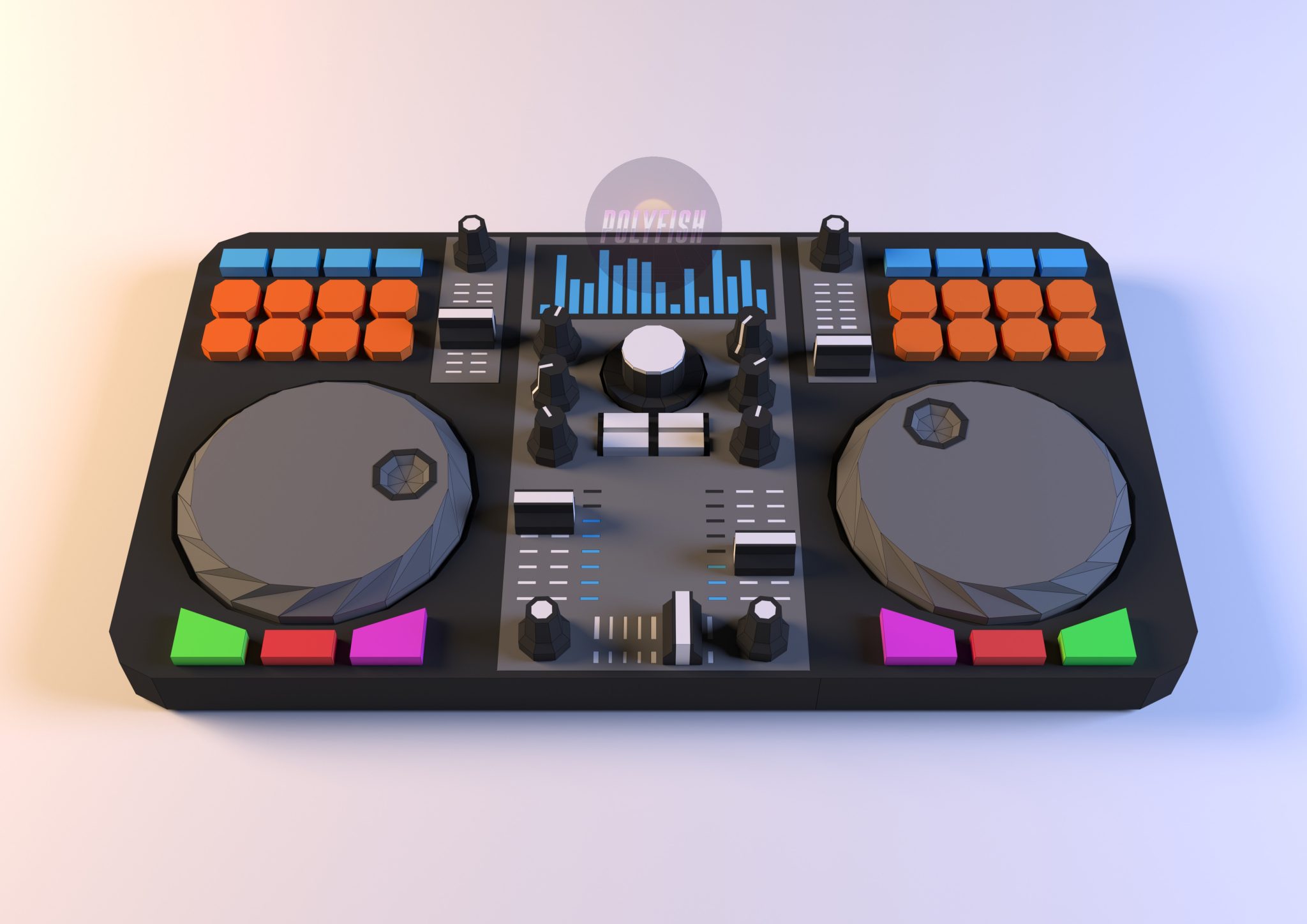 DIY DJ Mixer template Papercraft PDF - Crealandia