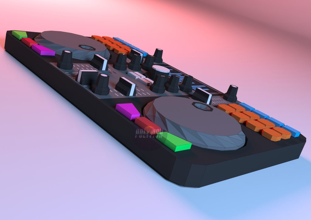 DIY DJ Mixer template Papercraft PDF - Crealandia