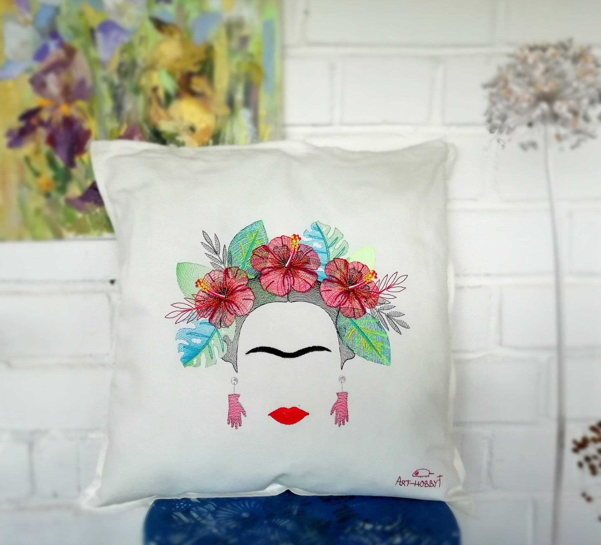 Machine embroidery design Frida Kahlo Tropics - Crealandia
