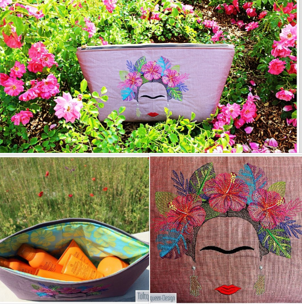 Machine embroidery design Frida Kahlo Tropics - Crealandia