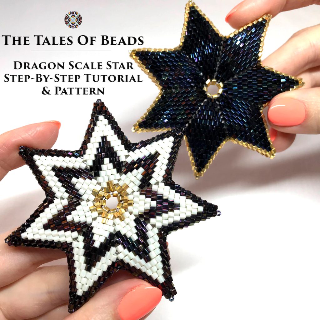 Peyote Star Pattern - Dragon Scale / Beaded Star Tutorial - Crealandia