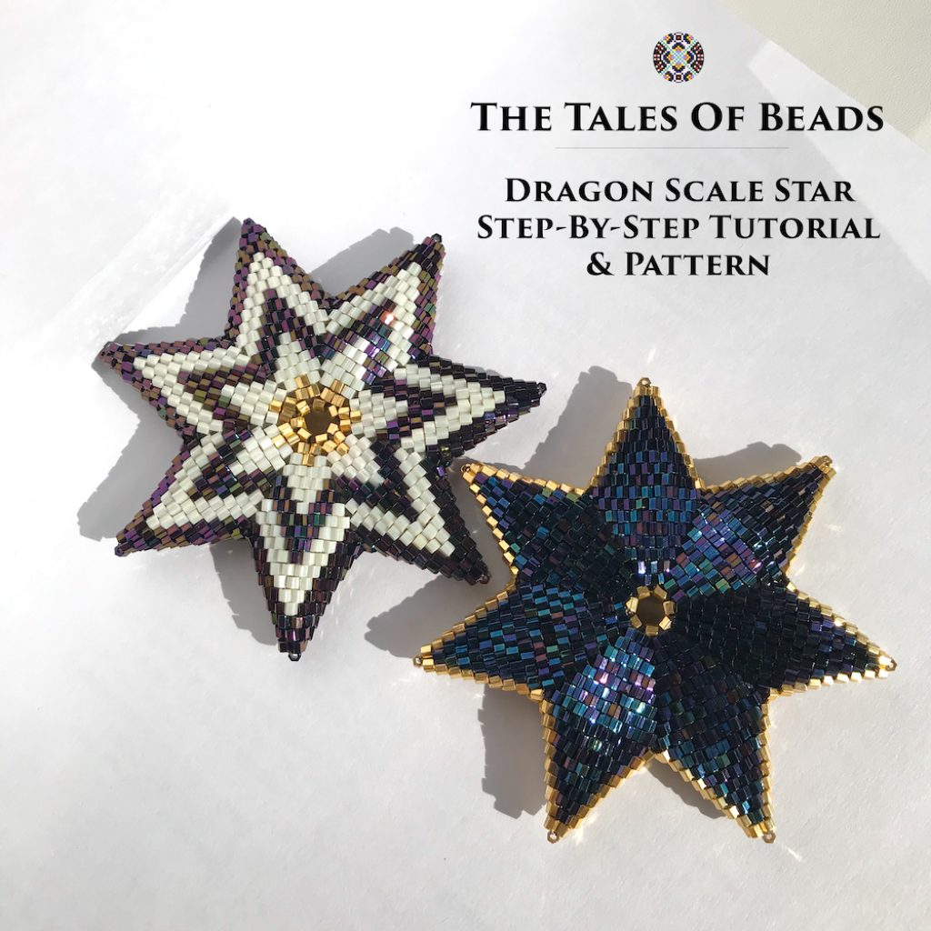 Peyote Star Pattern - Dragon Scale / Beaded Star Tutorial - Crealandia
