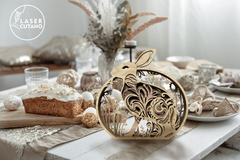 EASTER RABBIT Multilayer Laser Cut Wood Bunny - Crealandia