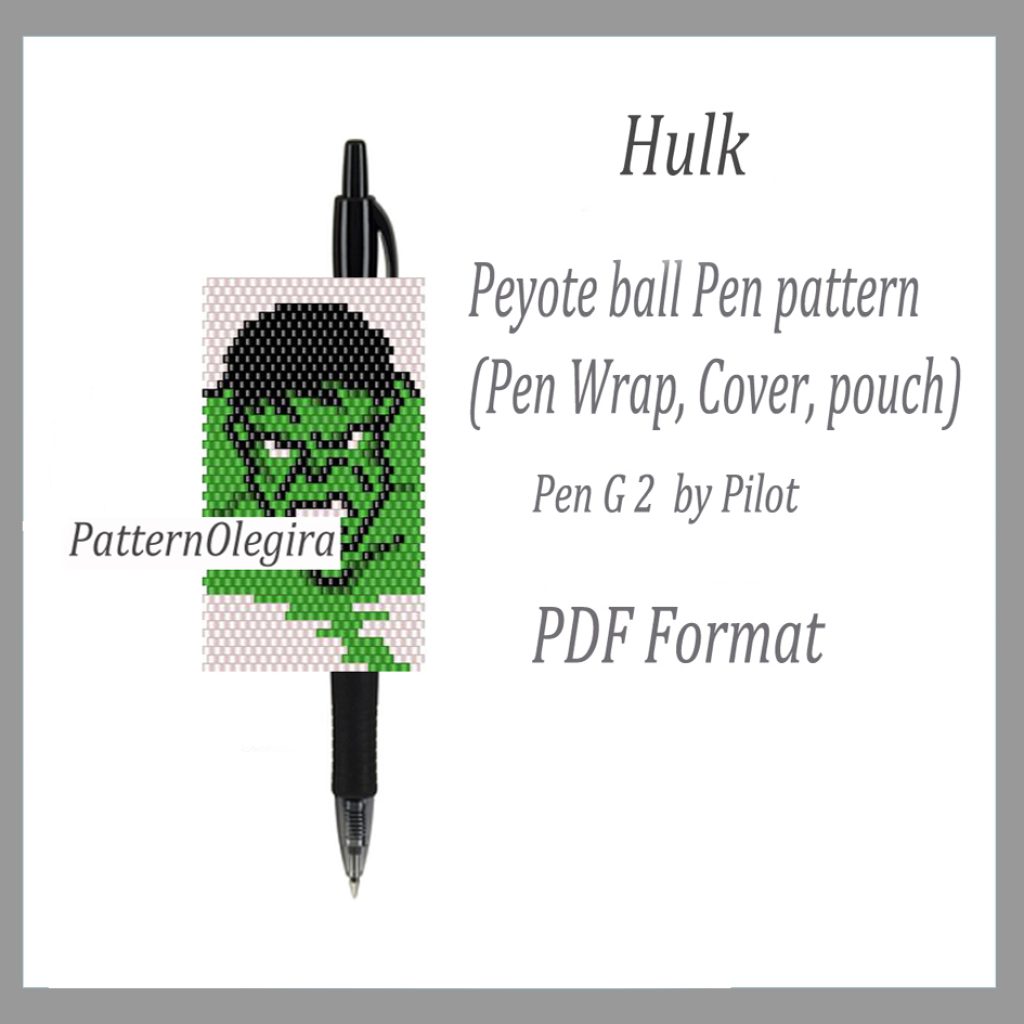 Hulk bead pattern beaded pen wraps Hulk Olegirabeadpatterns