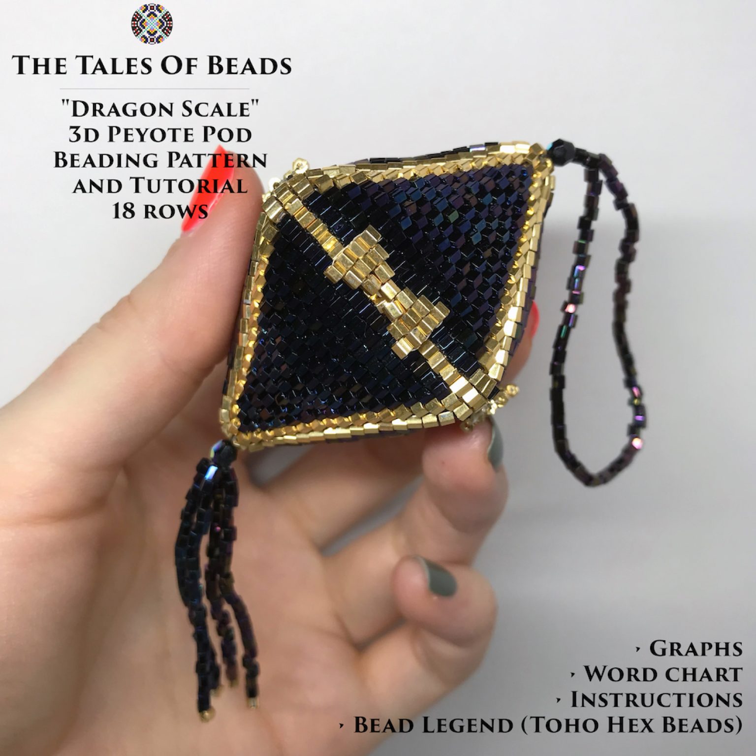 Peyote Pod Pattern Dragon Scale - Beaded Pods Tutorial Seed Bead ...