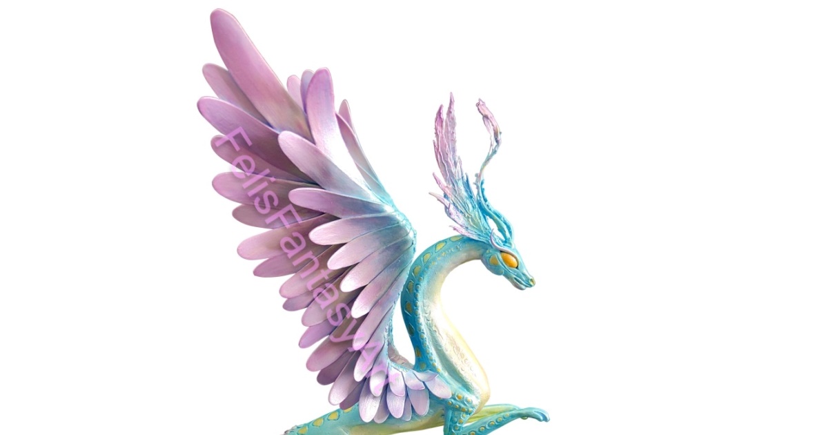 Blue dragon 1 new Art print with transparent background