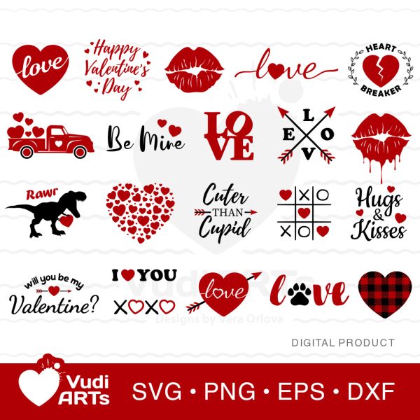 Valentine's day SVG bundle | Love Svg, Heart Svg - Crealandia
