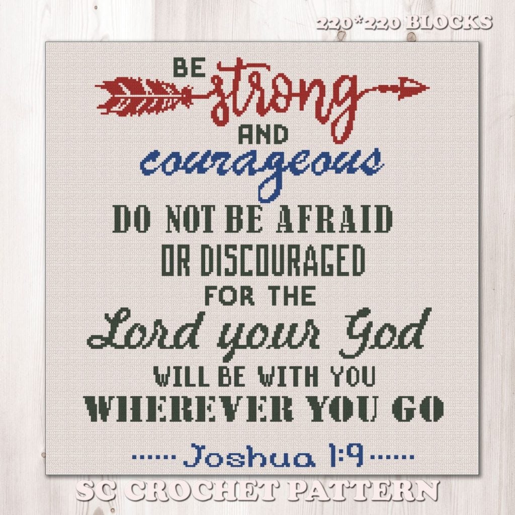 Joshua 1-9 Bible verses crochet afghan pattern - Crealandia
