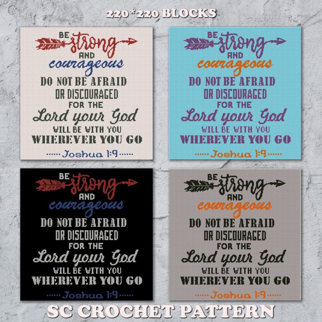 Joshua 1-9 Bible verses crochet afghan pattern - Crealandia
