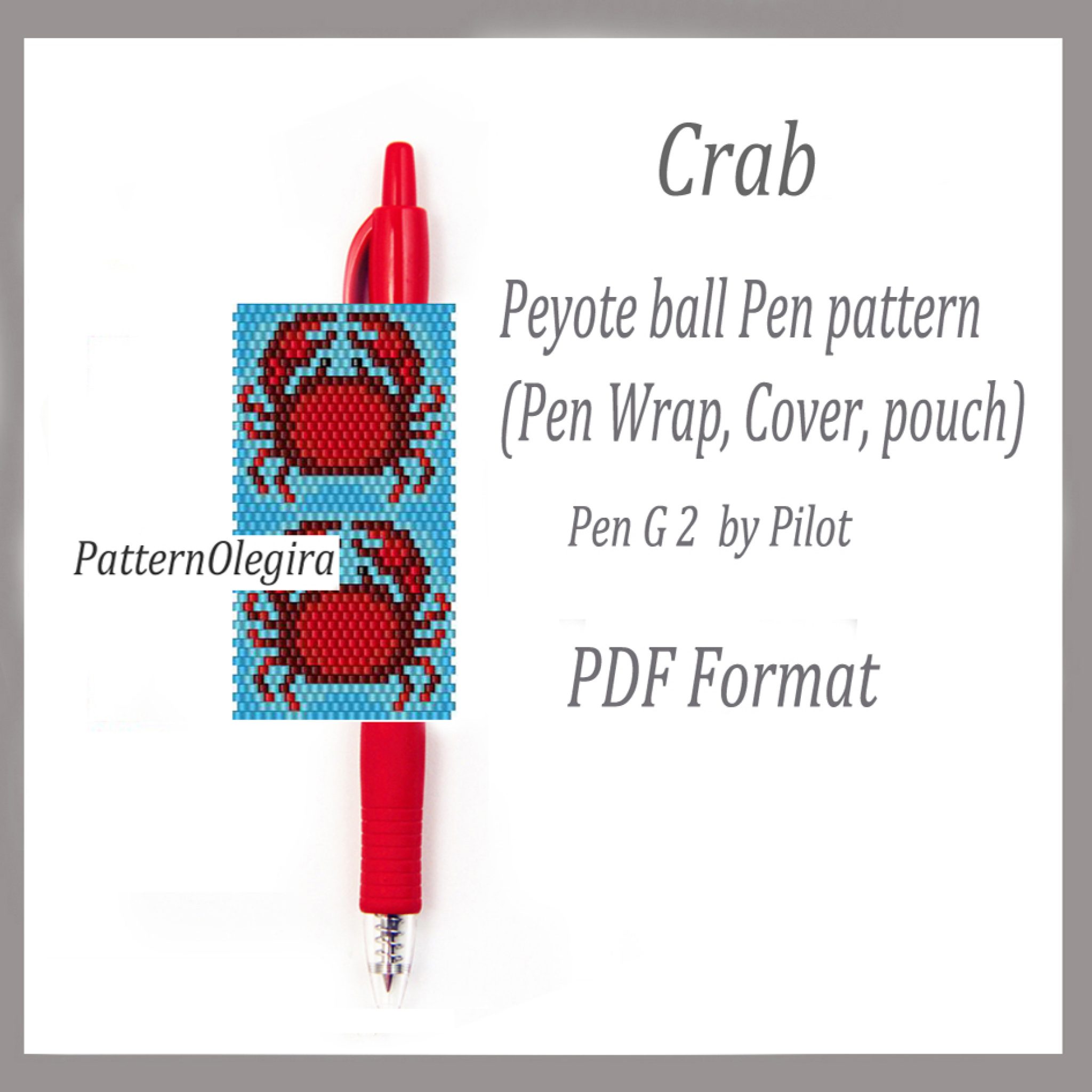 Crab bead pattern beaded pen wraps Olegirabeadpatterns