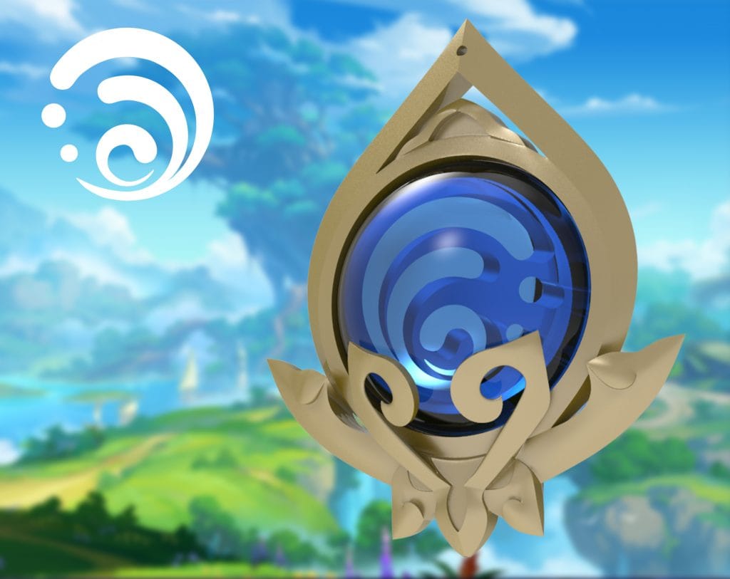Sumeru Hydro vision for genshin cosplay 3d model - Crealandia