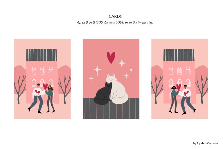 free valentines day clipart, couple love illustration - Crealandia