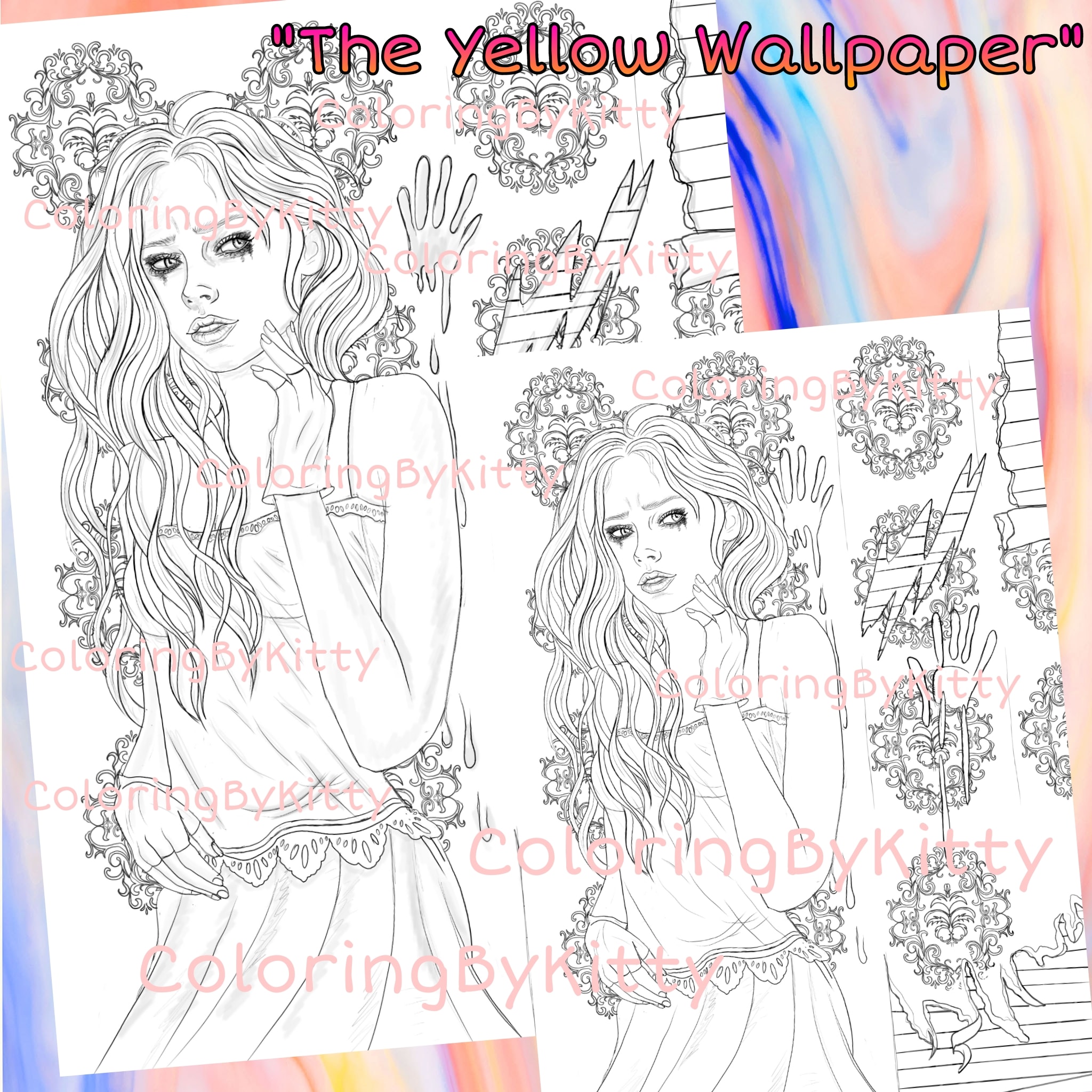 Single coloring page "The Yellow Wallpaper" - Crealandia