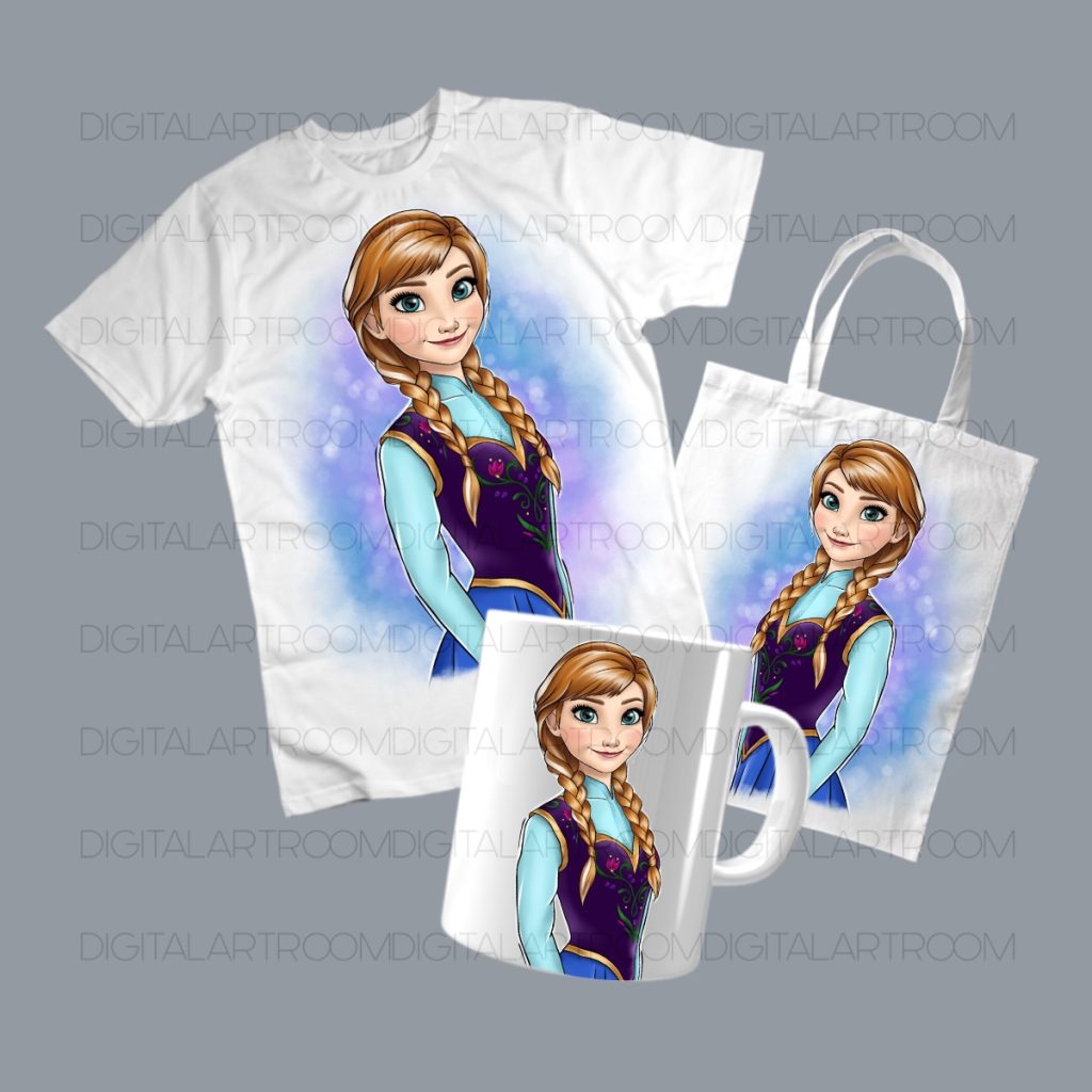 Cartoon princesse Anna illustration Art print Sublimation - Crealandia