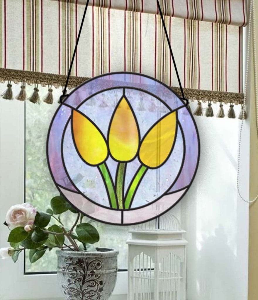 Beginner Stained Glass Patterns, Tulips - Crealandia