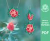 Rose brick stitch patterns red flower beading pattern