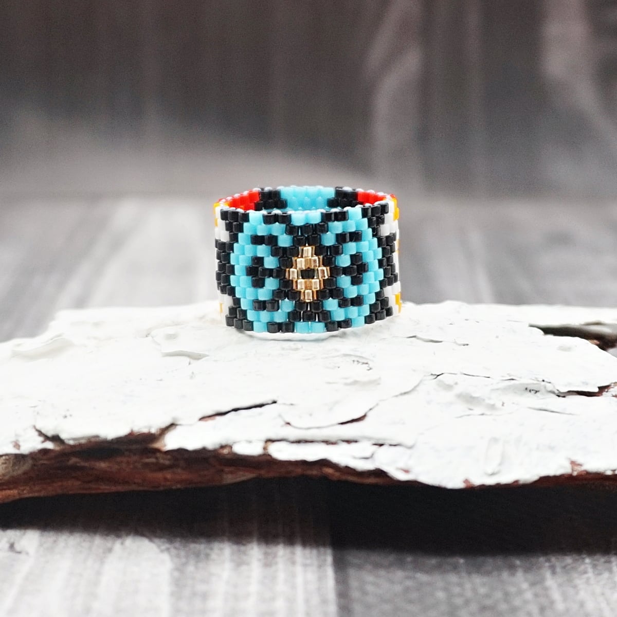 Peyote ring pattern for beading Jewelry making diy - Crealandia