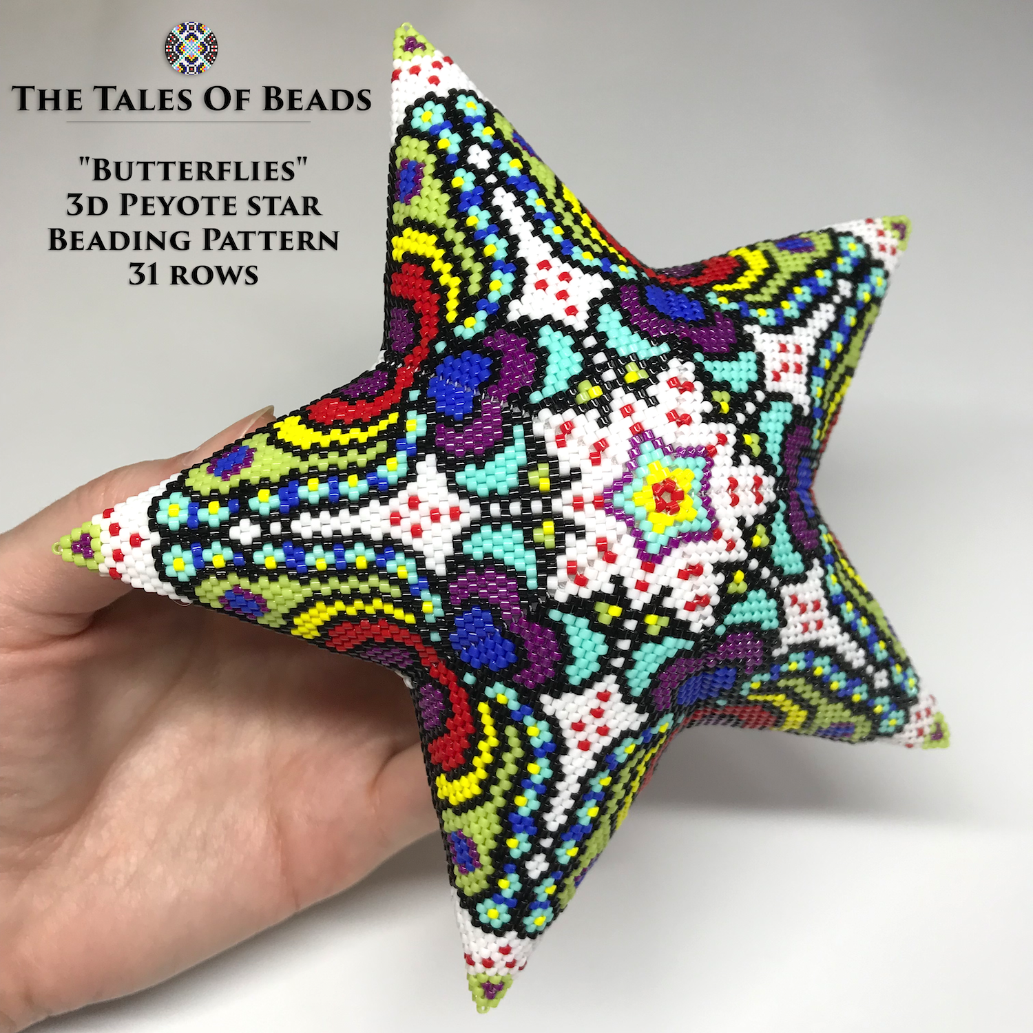 Peyote Star Pattern Butterflies - Beaded Star Seed Bead Christmas ...