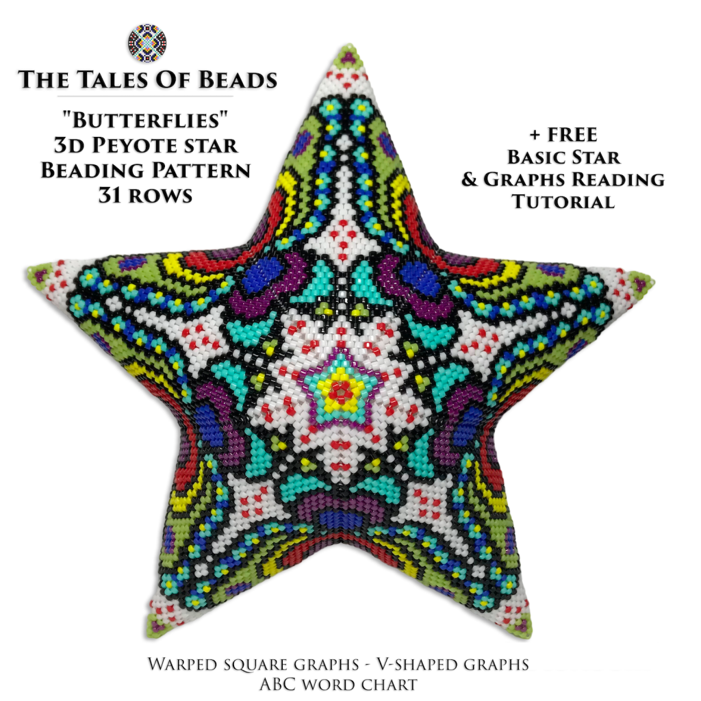 Peyote Star Pattern Butterflies - Beaded Star Seed Bead Christmas ...