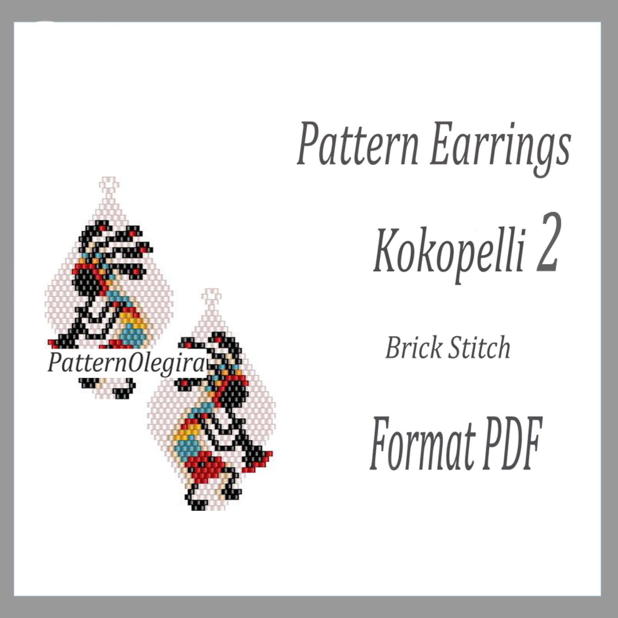 Kokopelli 2 bead pattern bead earrings Olegirabeadpatterns