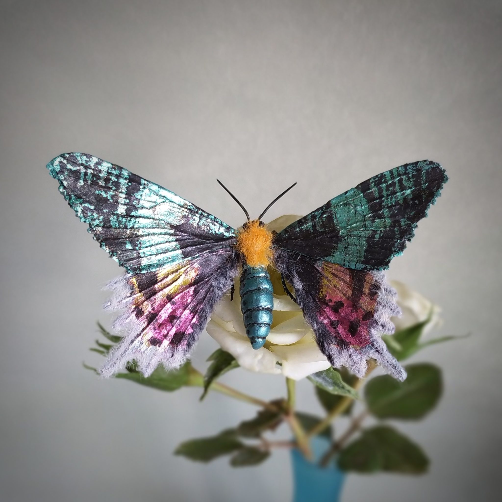 Madagascan sunset moth handmade butterfly - Crealandia