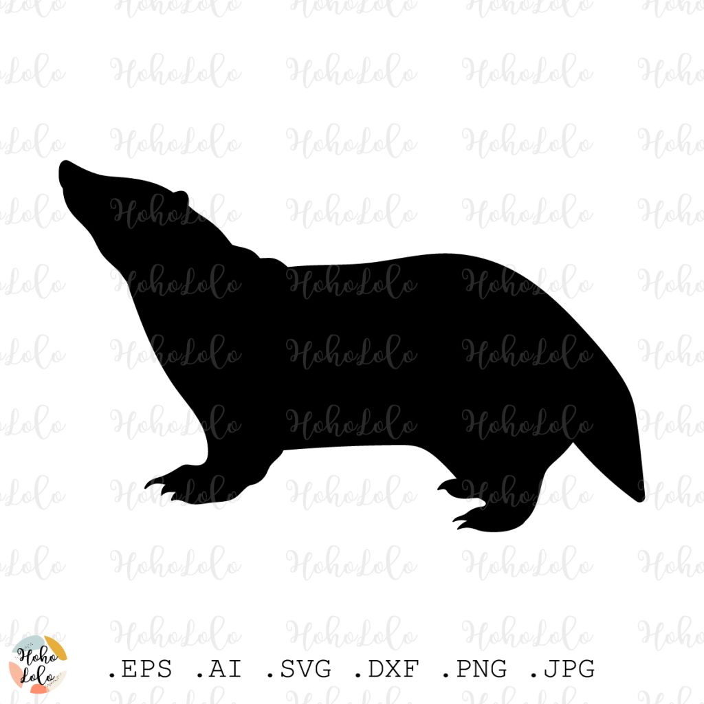 Badger Svg Silhouette Cricut Stencil Templates Dxf Png