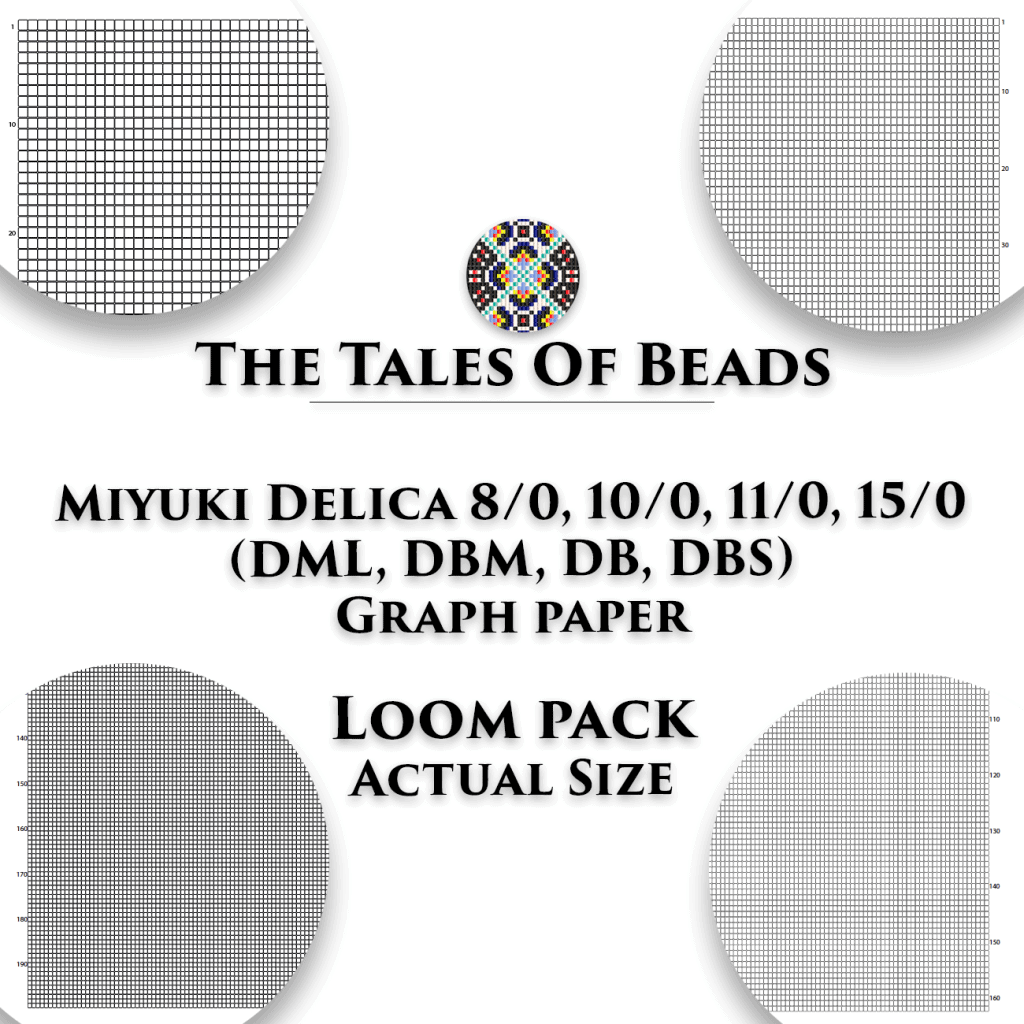 Loom Graph Paper Miyuki Delica - Actual Size Seed Bead Graph Paper ...