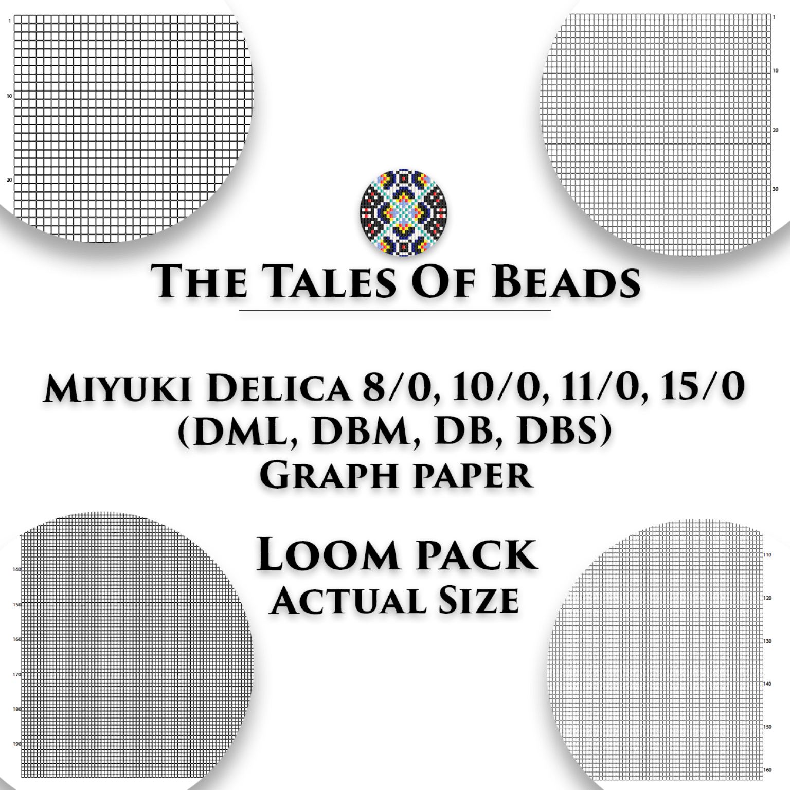 Loom Graph Paper Miyuki Delica - Actual Size Seed Bead Graph Paper ...