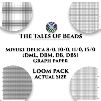 Loom Graph Paper Miyuki Delica - Actual Size Seed Bead Graph Paper ...