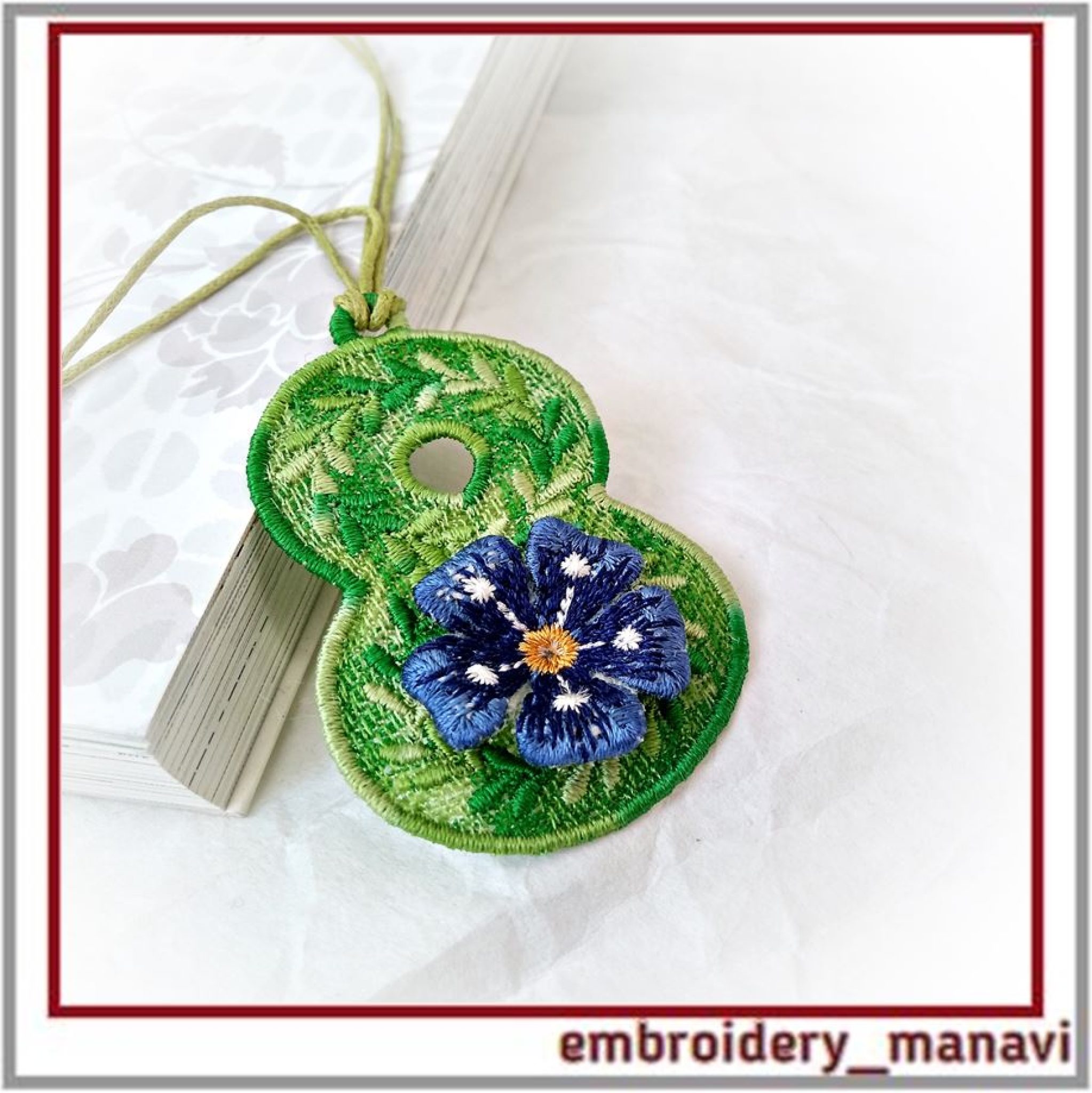 FSL Earrings pendant bookmarks embroidery design by shape 8