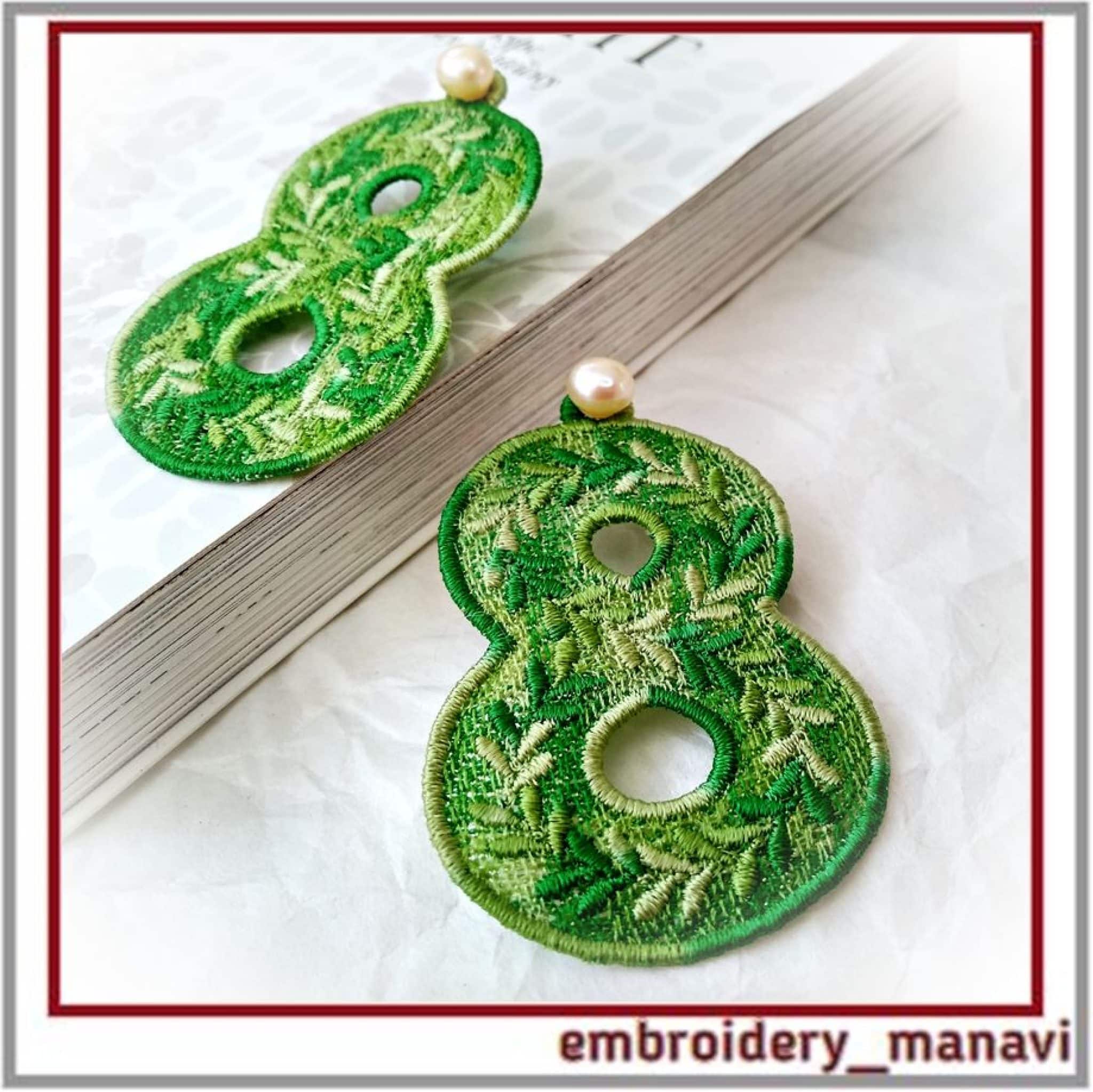 FSL Earrings pendant bookmarks embroidery design by shape 8