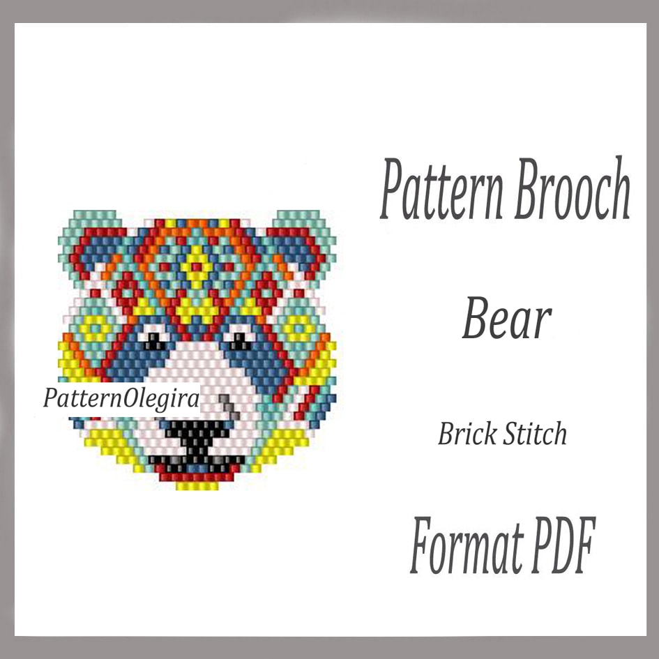 Bear bead pattern Bear brooch pattern Olegirabeadpatterns