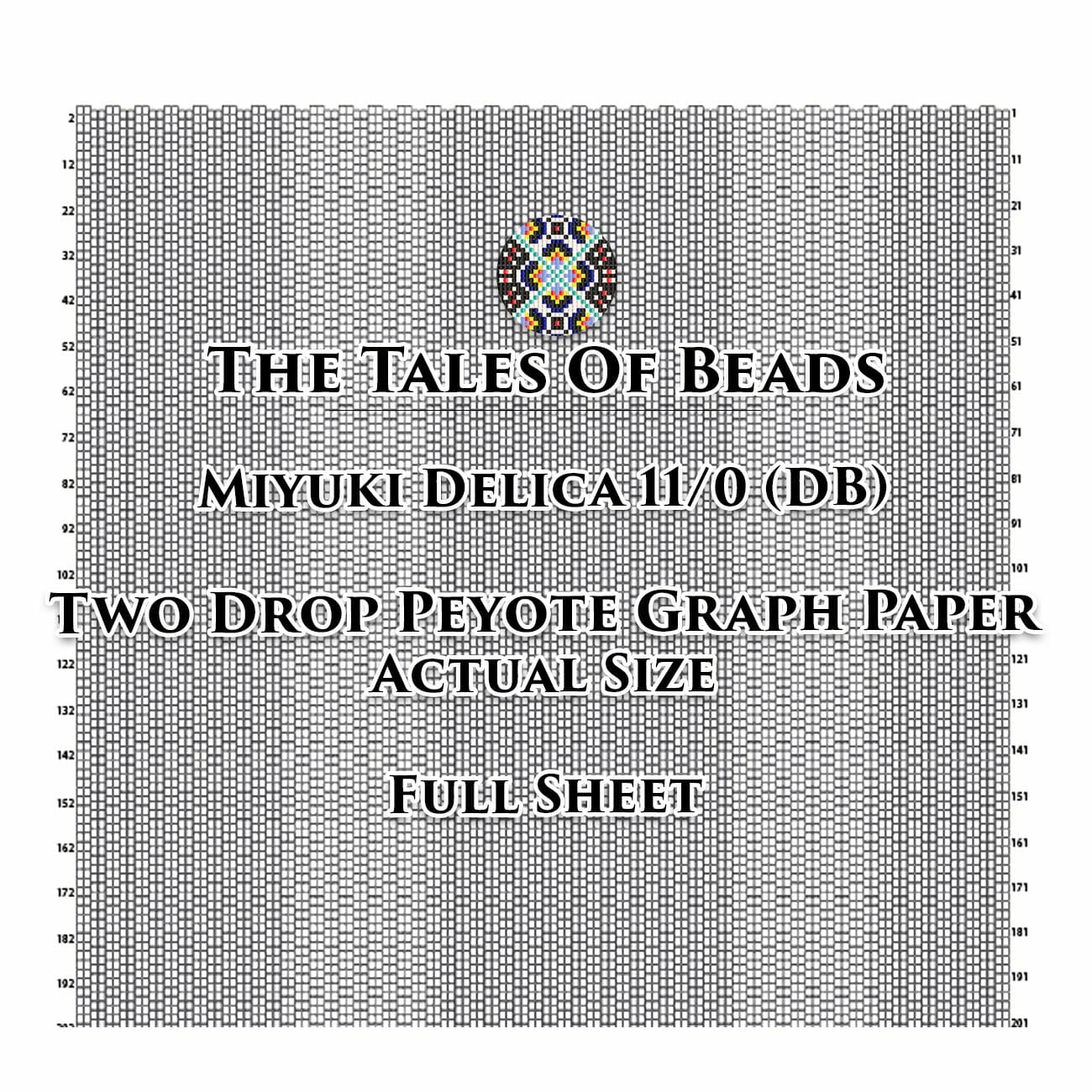 Two Drop Peyote Graph Paper Miyuki Delica 11/0 - Actual Size Seed Bead ...