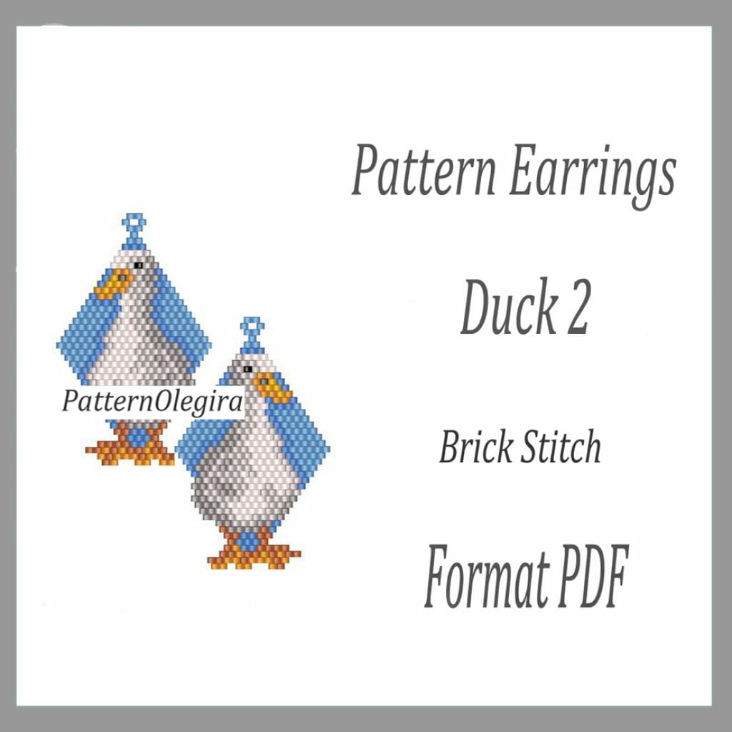 Duck 2 bead pattern Duck bead earrings Olegirabeadpatterns