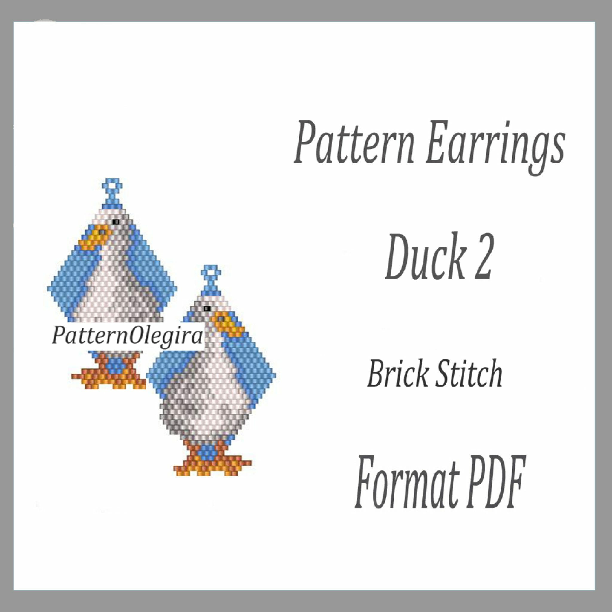 Duck 2 bead pattern Duck bead earrings Olegirabeadpatterns