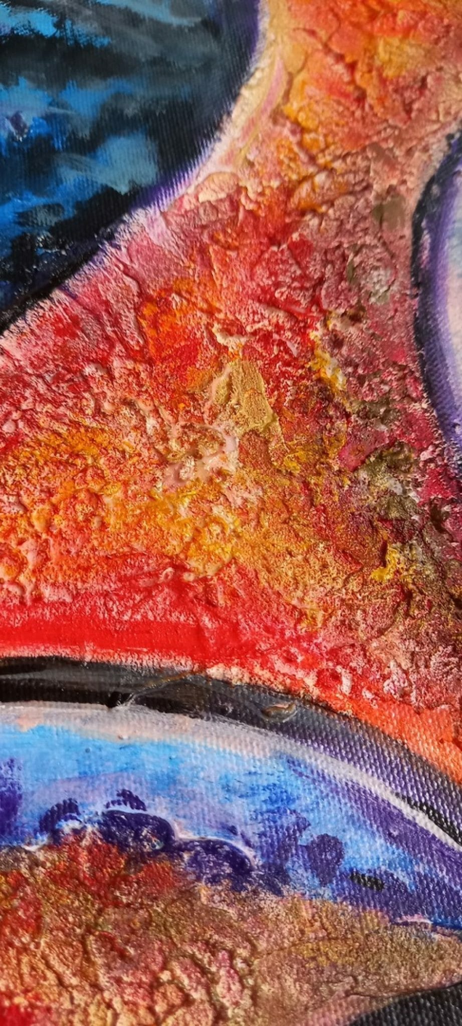 Watermelons painting 20*20" surrealism blue moon art Yalozik