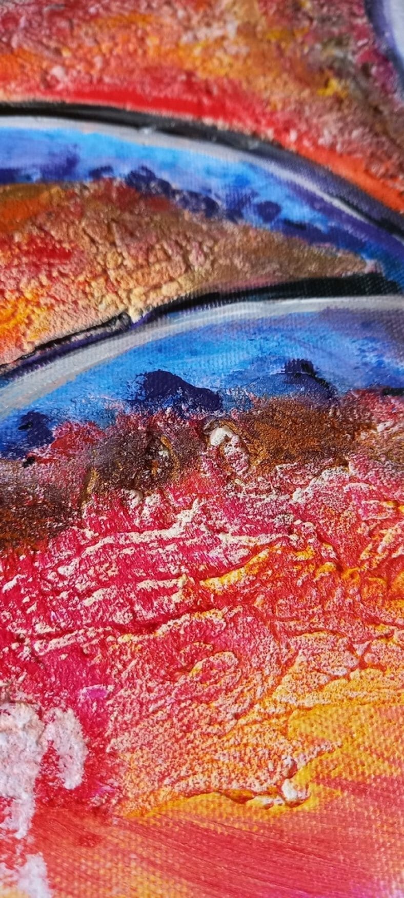 Watermelons painting 20*20" surrealism blue moon art Yalozik