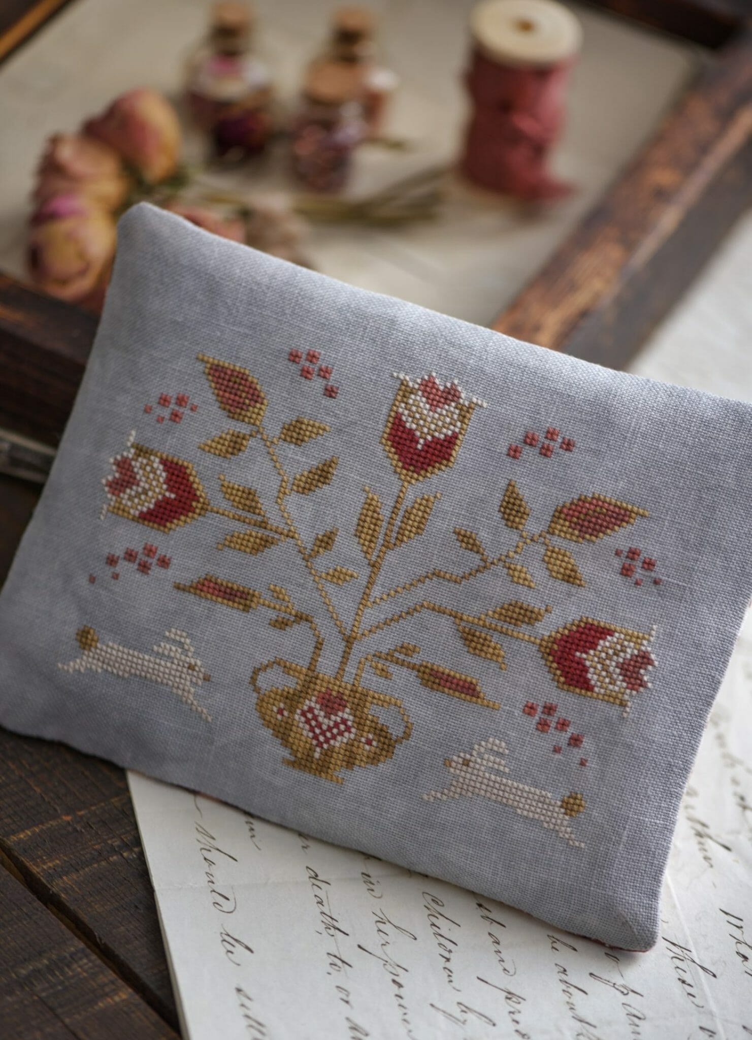 Hooray For Spring PDF Primitive Cross stitch pattern 102X74