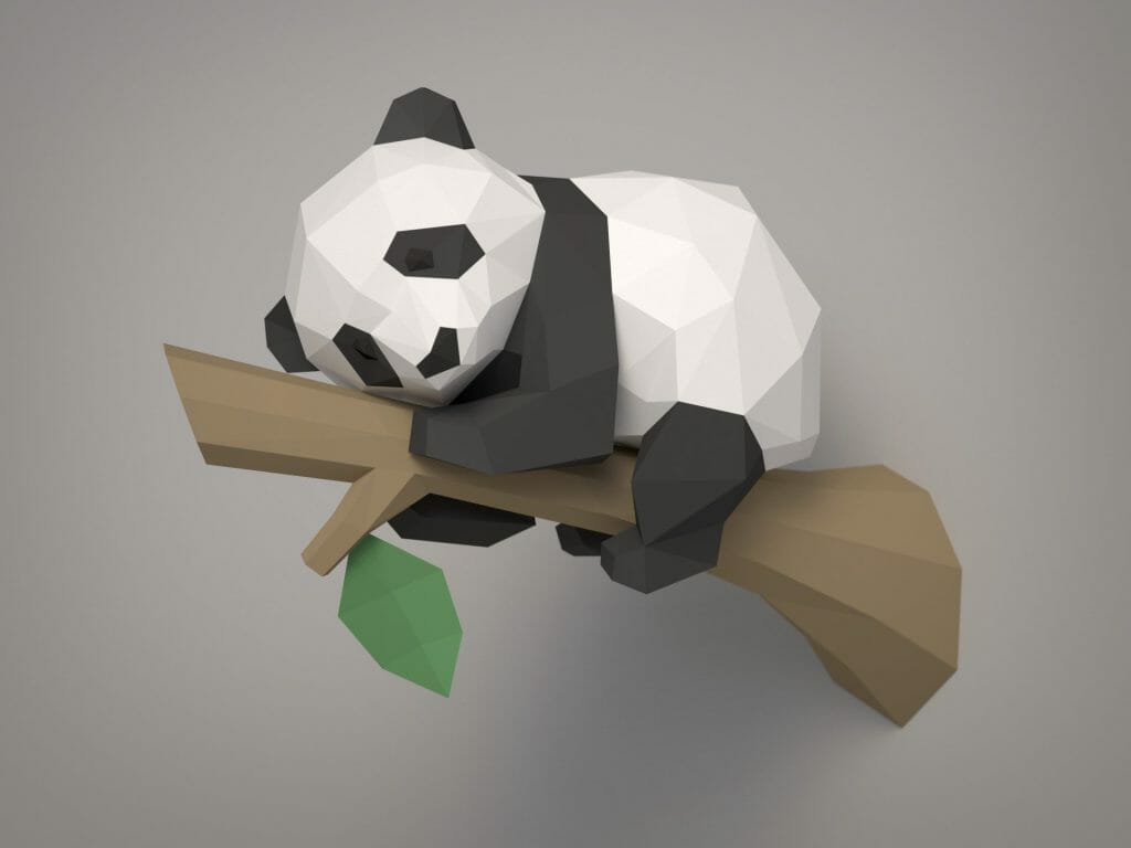 3d Papercraft Panda Wall Sculpture PDF Templates - Crealandia
