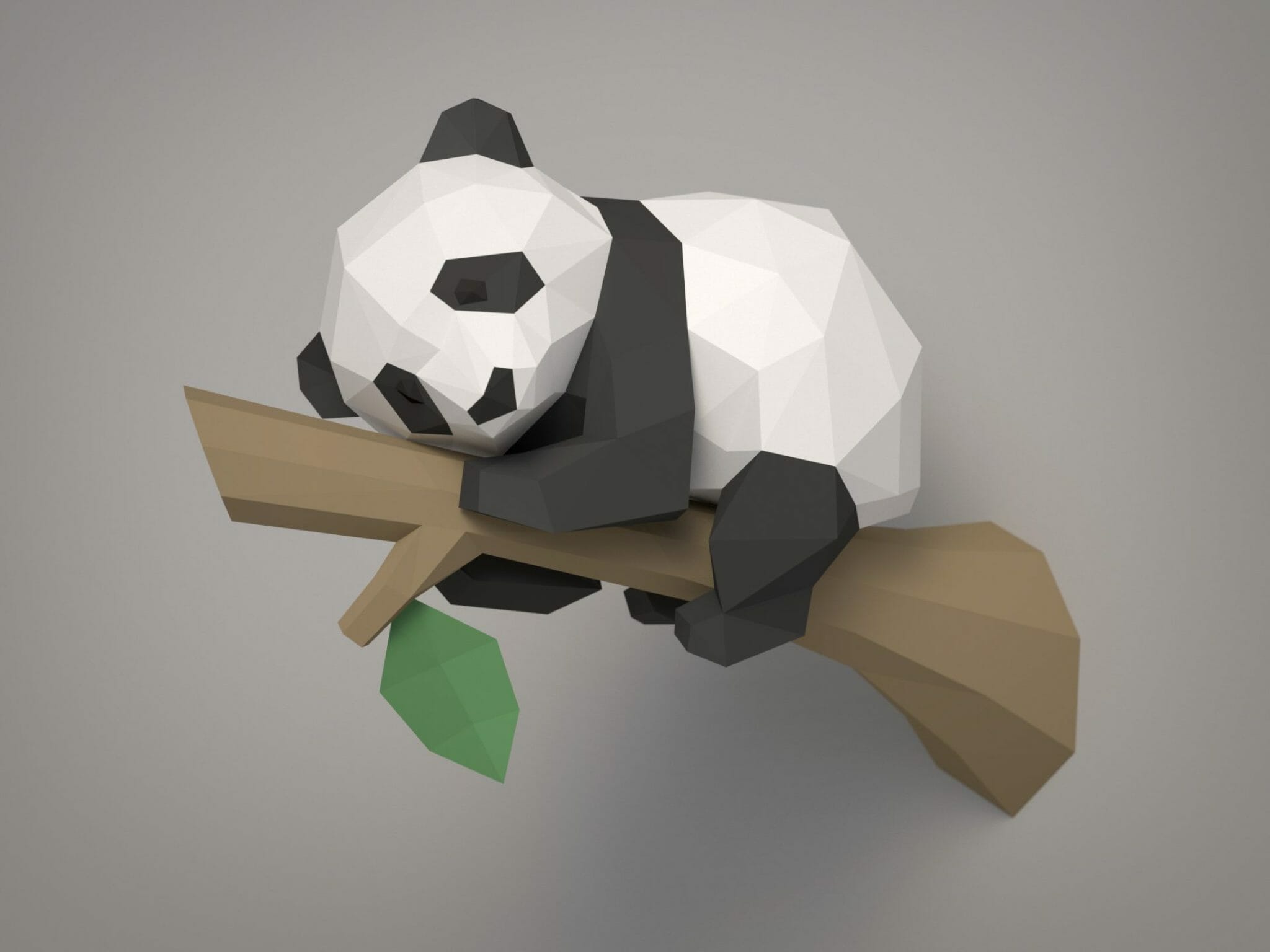 3d Papercraft Panda Wall Sculpture PDF Templates - Crealandia