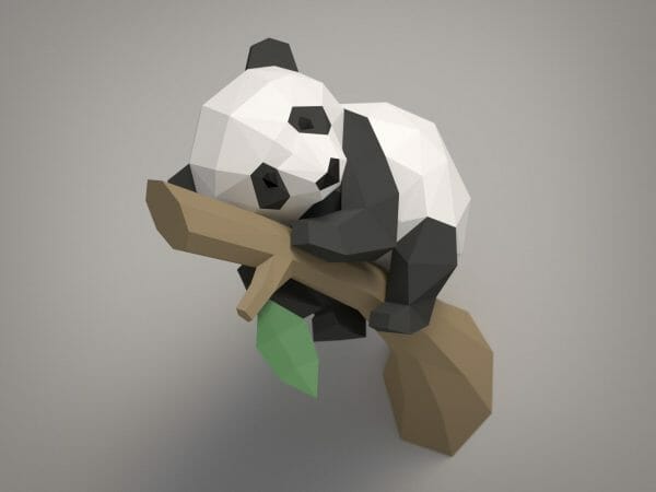3d Papercraft Panda Wall Sculpture PDF Templates - Crealandia