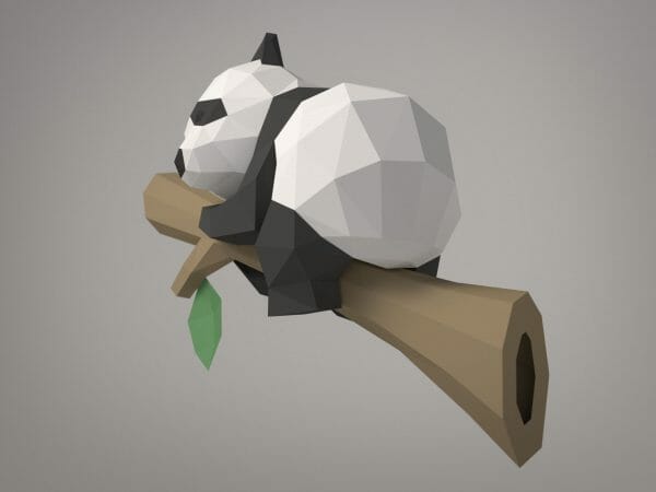 3d Papercraft Panda Wall Sculpture PDF Templates - Crealandia